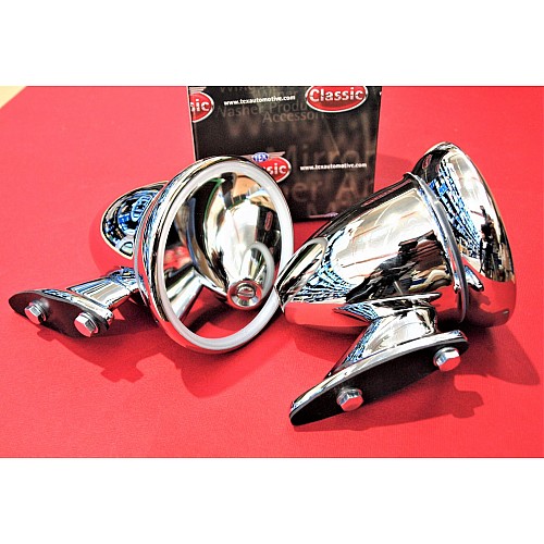 Tex Stainless Steel Bullet Racing Mirrors (Sold as a pair) GAM105SS - SetA