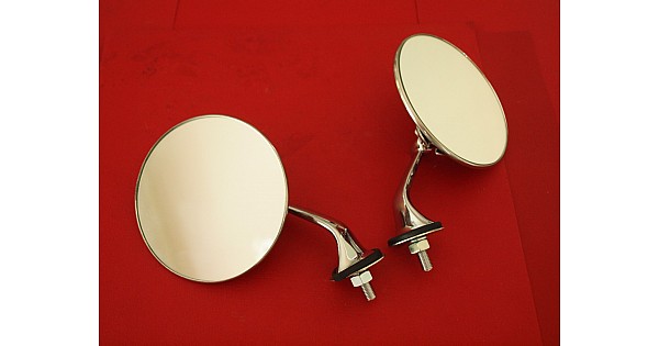 Round Wing Mirror Lucas Style Convex Glass. Pair Left & Right Hand ...