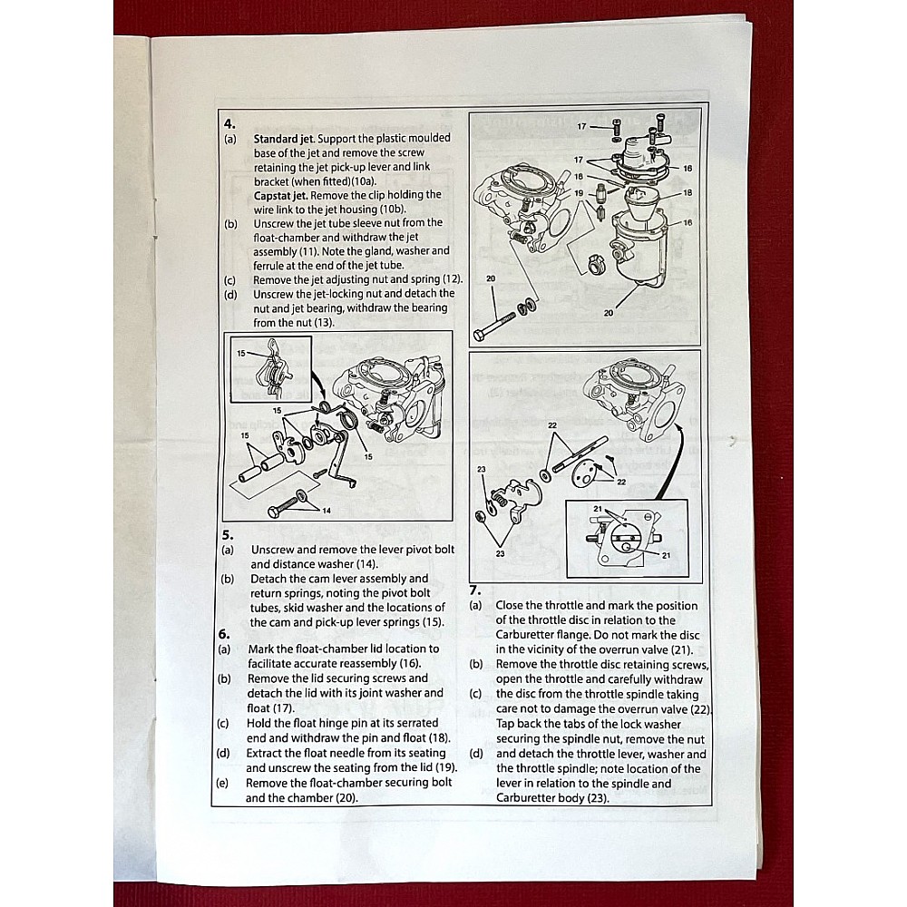 S.U Carburetor Repair Kit. Twin HS4. Classic Mini & Early MGB CRK254