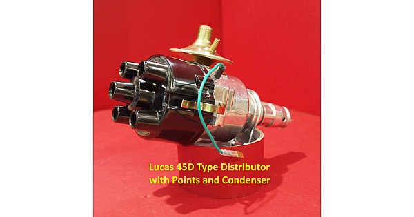 Powerspark Lucas 45D4 Type Distributor with Vacuum Advance Points Set ...