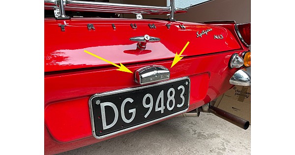 Chrome on Plastic Number Plate Lamp (Lucas L467 shape) BHA4154 - BHA4154