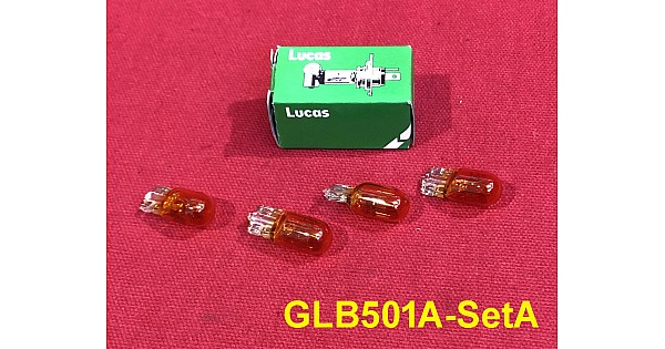 Lucas Bulb 12v 5w AMBER Capless Lucas LLB501 - (Sold as a set of Four ...