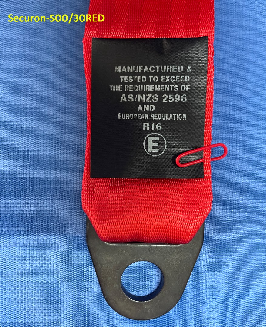 Securon Inertia Reel Front Seat Belt (314cm) and Anchor kit (RED ...